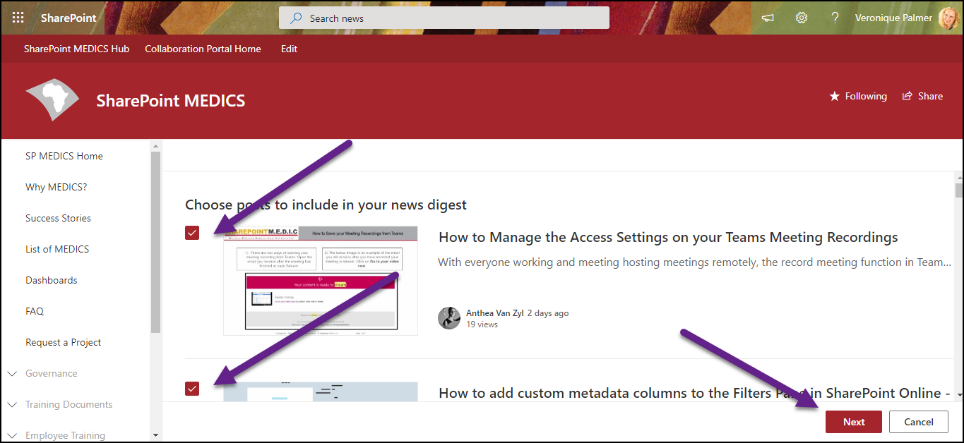 How to Format the SharePoint Online News Digest Email – Views from Veronique