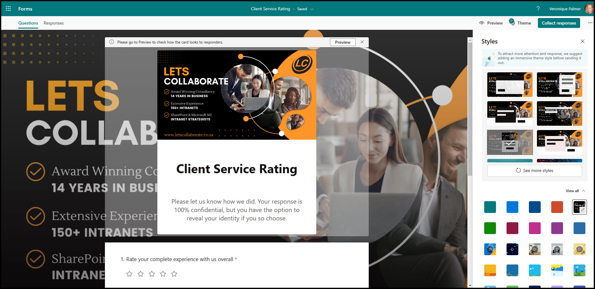 New Formatting Options for Microsoft Forms – Views from Veronique