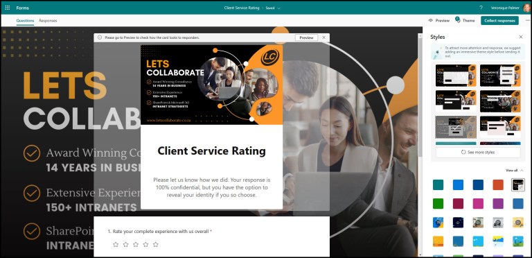 New Formatting Options for Microsoft Forms – Views from Veronique