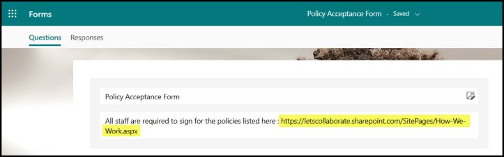 Hyperlinks in Microsoft Forms – Views from Veronique