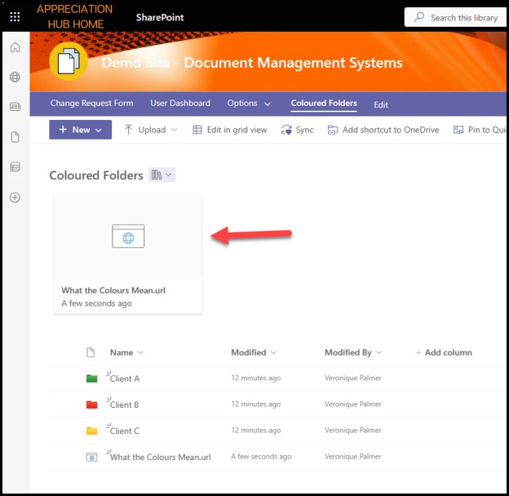 Coloured Folders in SharePoint and OneDrive – Views from Veronique