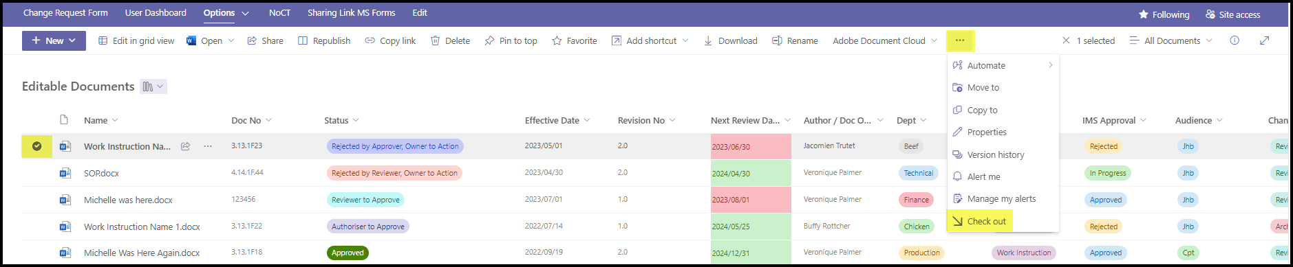 SharePoint A-Z : C is for Check In / Check Out – Views from Veronique